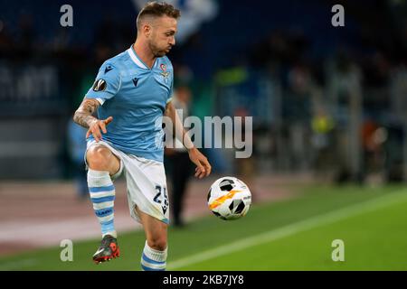 Manuel Lazzari of SS LAZIO in action during the UEFA Europa League group E match between Lazio ...
