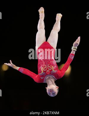 Yile Chen of China during uneven bars for women at the 49th FIG ...
