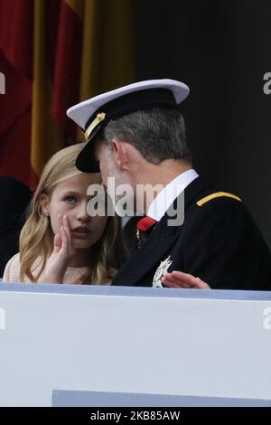 ing Felipe of Spain and Princess Leonor of Spain attend the National ...