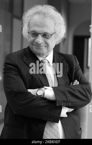 Franco-Lebanese writer Amin Maalouf poses during the portrait session ...