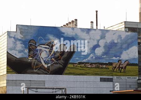 Looking into the Future mural at Chernobyl Nuclear Power Plant Stock ...