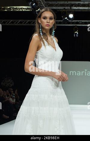fashion model with Marina Salasdesign, during the bridal fashion Madrid ...