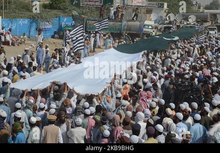 Jamiat Ulema-e Islam Flag On Flagpole, Isolated On White Background, 3D ...
