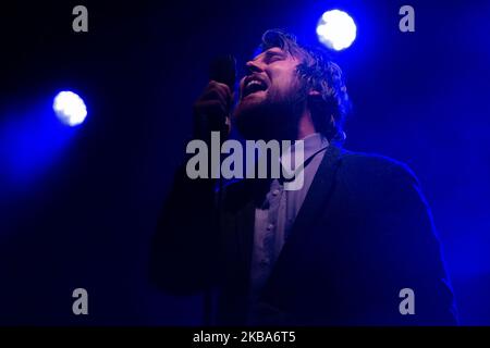 Dara Kiely of Irish rock band from Dublin Girl Band performing live at ...