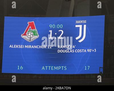 The billboard during Champions League match between Juventus v Atletico ...