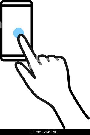Illustration of actions to operate a smartphone (tap Stock Vector Image ...