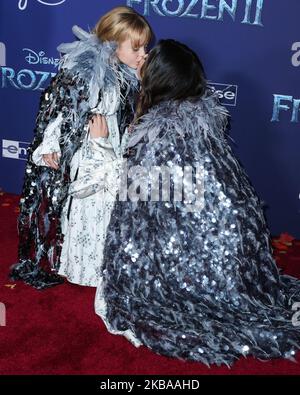 (L-R). Gracie Teefey and Sister Selena Gomez arrives at Disney's FROZEN ...