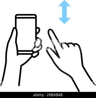 Illustration of actions to operate a smartphone (swipe Stock Vector ...