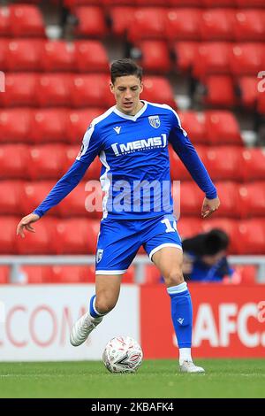 Alfie Jones of Gillingham during the FA Cup match between Sunderland ...