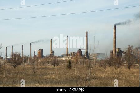 General view of Avdiivka Coke and Chemical Plant in Avdiivka, Ukraine ...