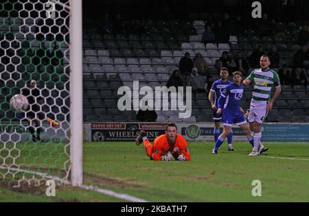 Hartlepool United's Luke James fires beyond Yeovil keeper Stuart Nelson ...