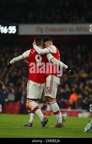 Alexandre Lacazette of Arsenal celebrates scoring his goal to make it 4 ...