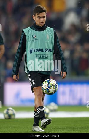 Paulo Dybala of Juventus during the warm-up before the UEFA Champions ...