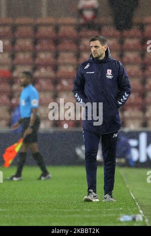 Middlesbrough Head Coach Jonathan Woodgate and Robbie Keane during the ...