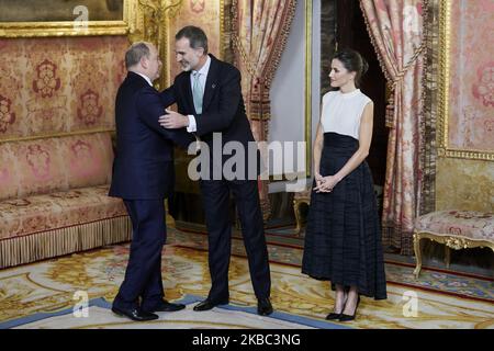 Spanish Queen Letizia, Monaco Prince Alberto II, Spanish King Felipe VI ...