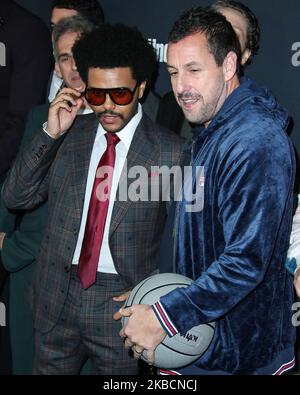 (L-R) The Weeknd and Adam Sandler at the UNCUT GEMS Los Angeles ...