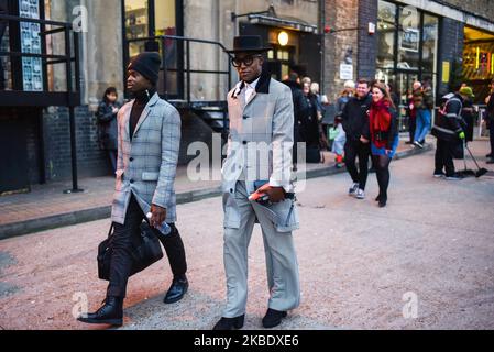 People showcase their outfit during London Fashion Week Men's January ...