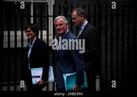 EU chief Brexit negotiator Michel Barnier arrives at 10 Downing Street ...