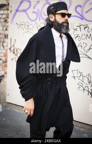 People attend the Street Style at Fendi fashion show: January 13 ...