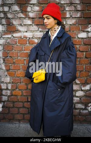 People attend the Street Style at Fendi fashion show: January 13 ...