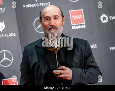 Javier Camara poses in the Press Room after winning the best actor ...