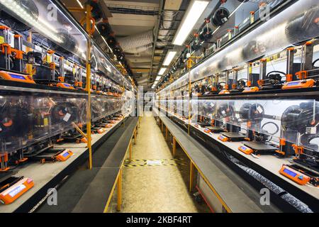 3D printers farm by Prusa Research by Josef Prusa pictured in Prague ...