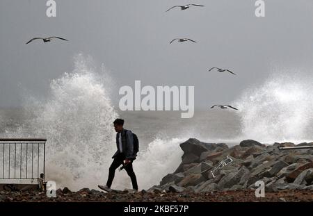 Effects of the Storm Gloria, on 22th January 2020, in Barcelona, Spain ...