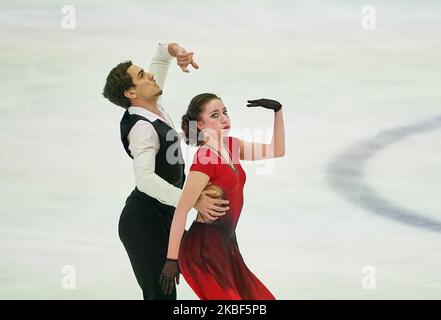 Evgeniia Lopareva and Geoffrey Brissaud of France perform during the ...