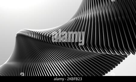3D grayscale rendering of simple spiral object or coil resembling a ...