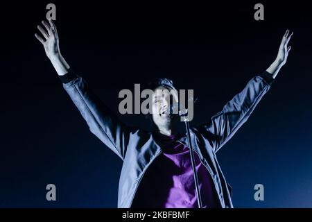 Lead singer of the British band 'Keane', Tom Chaplin, poses on the red ...