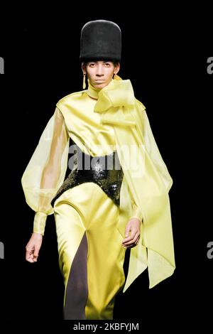 A model walks the runway at the MARCOS LUENGO fashion show during ...