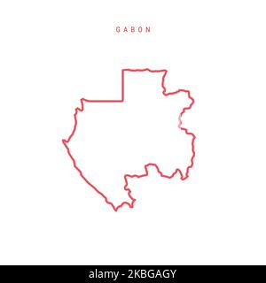 map of Gabon - outline. Silhouette of Gabon map illustration Stock ...