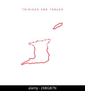 Trinidad and Tobago Blank Map Isolated on White Background. High ...