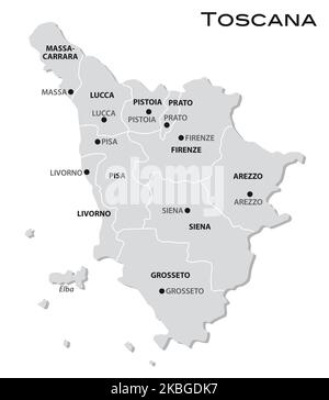 Map of Tuscany Stock Photo - Alamy