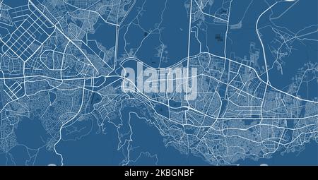 Vector map of Bursa, Turkey. Urban city road map poster illustration ...