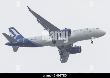 A brand new Airbus A320neo of Aegean Airlines with new livery paint ...