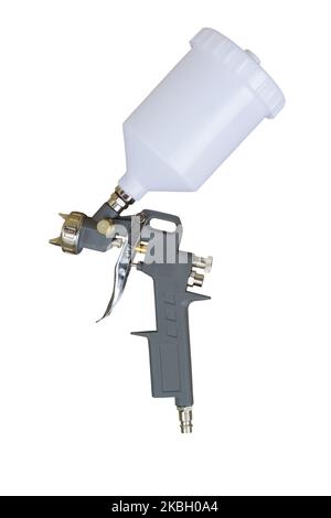 Spray gun isolated over white background. Spray gun isolated Stock ...