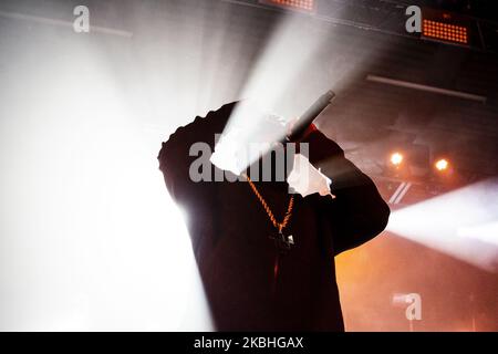 Portuguese Rapper Plutonio performs on stage in Hard Club, on February ...