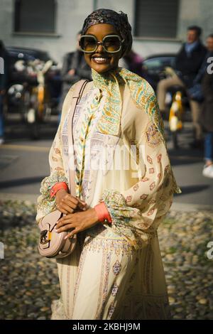 People at Street Style At Etro Fashion Show: February 21 - Milan ...