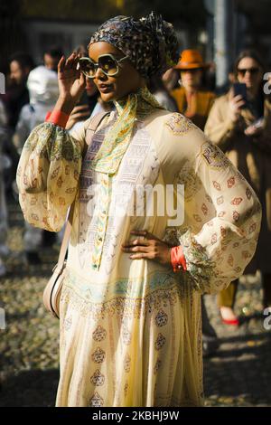 People at Street Style At Etro Fashion Show: February 21 - Milan ...