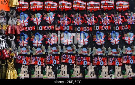 London related memorabilia seen for sale on a street in Central London ...