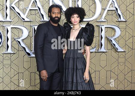 London, UK. Nicholas Pinnock and Tia Rolph at the Black Panther ...