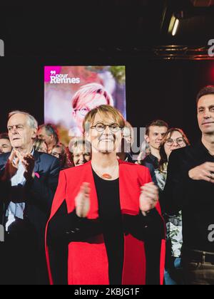 Mayor Nathalie Appere at her meeting in Rennes for her reelection on ...