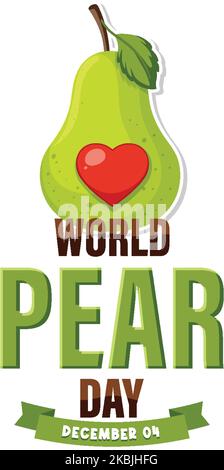 World pear day text for banner or poster design illustration Stock ...