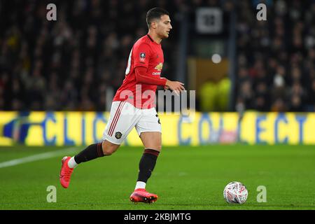 Diogo Dalot of Manchester United with the ball during the Premier ...