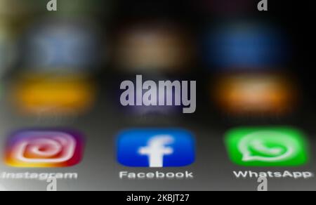 In this photo illustration, the WhatsApp, Instagram, Facebook, TikTok ...