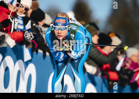 Jasmi Joensuu of Finland competes during the women's cross-country ...