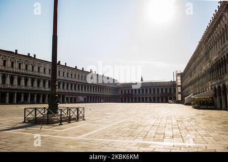 The San Marco square , always very populated, is completely empty on ...