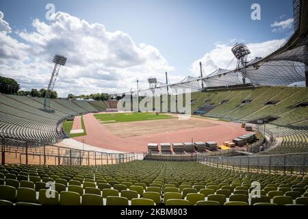 General view inside the Olympiastadion, older stadium of FC Bayern ...
