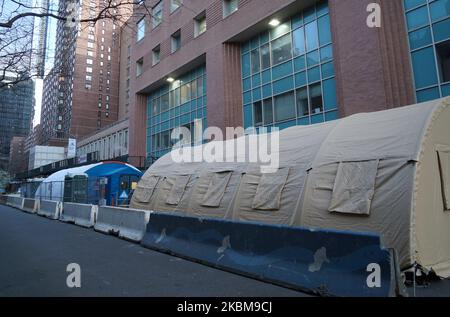 A tent built on the street Mount Sinai West Emergency Department Triage ...